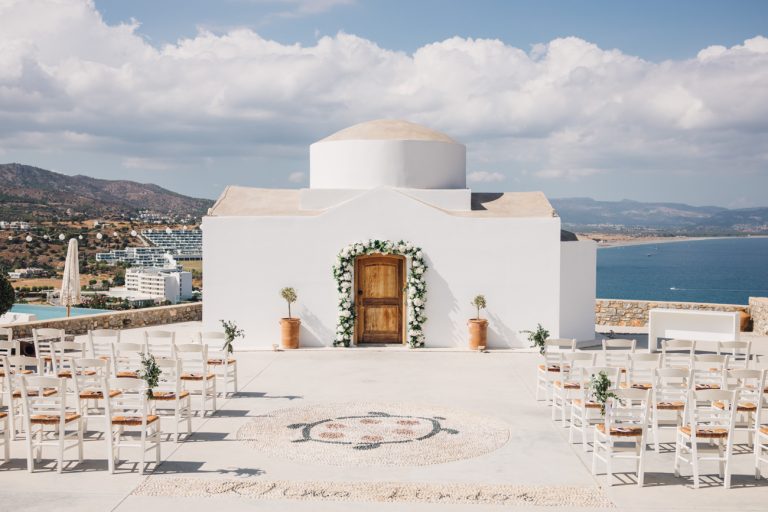 Wedding in Lindos: A Stunning Ceremony & A Poolside Party
