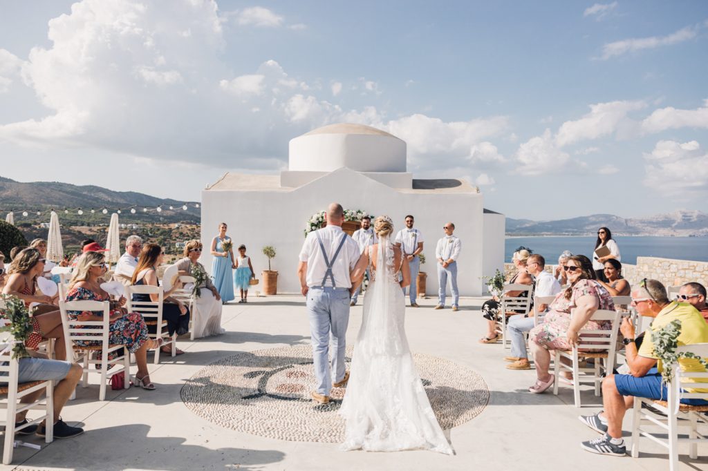 Wedding in Lindos: A Stunning Ceremony & A Poolside Party